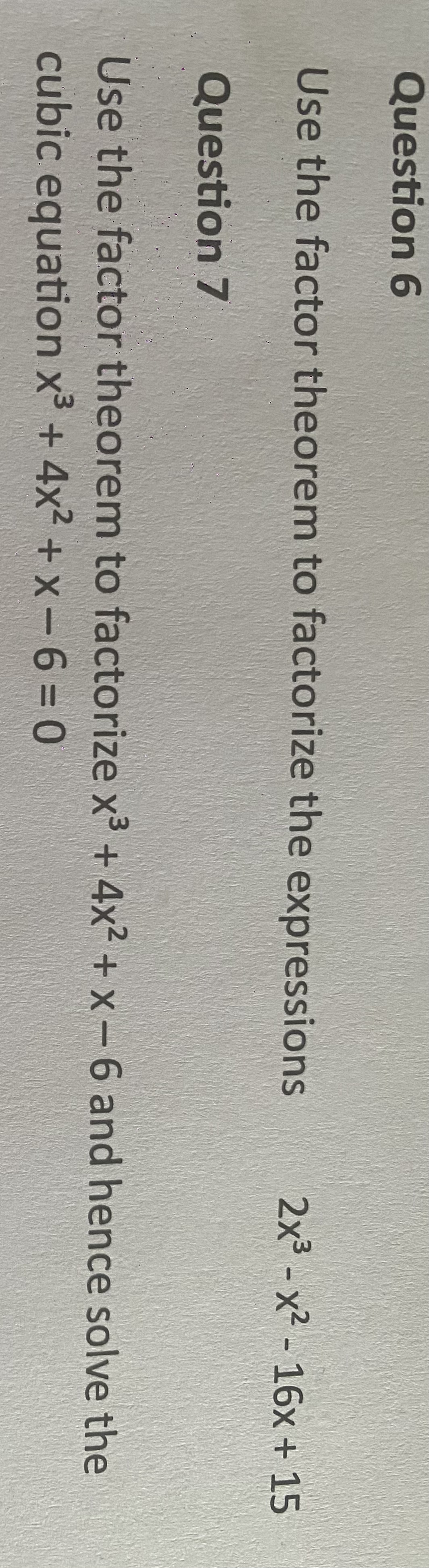 Solved Use the factor theorem to factorize the expressions | Chegg.com