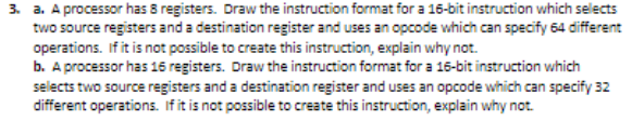 Solved 3. a. A processor has 8 registers. Draw the | Chegg.com