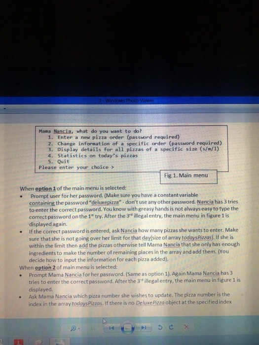 Take the Pizza class from assignment # 1 and modify | Chegg.com