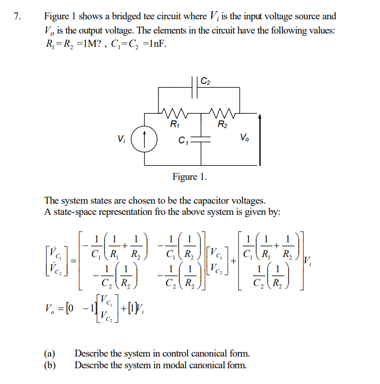 Solved b) Describe system in modal canonical form (don't use | Chegg.com