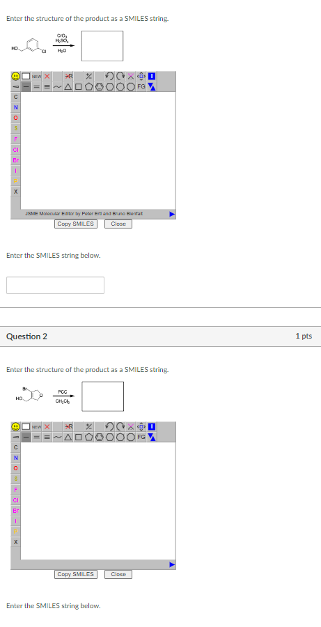 Solved Enter the structure of the product as a SMILES | Chegg.com