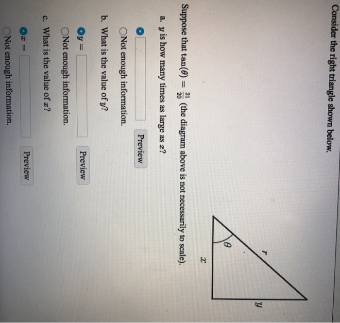 Solved Consider the right triangle shown below 21 Suppose | Chegg.com