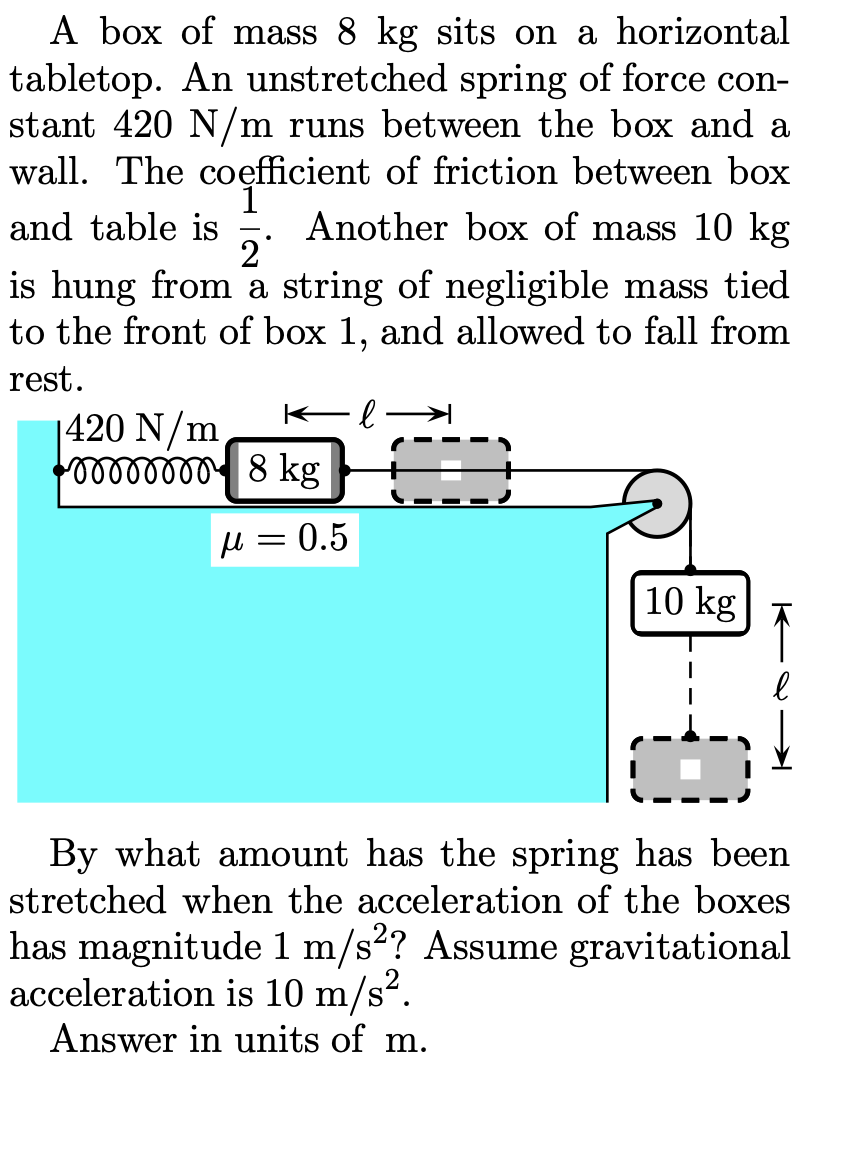 Solved A box of mass 8 kg sits on a horizontal tabletop. An | Chegg.com