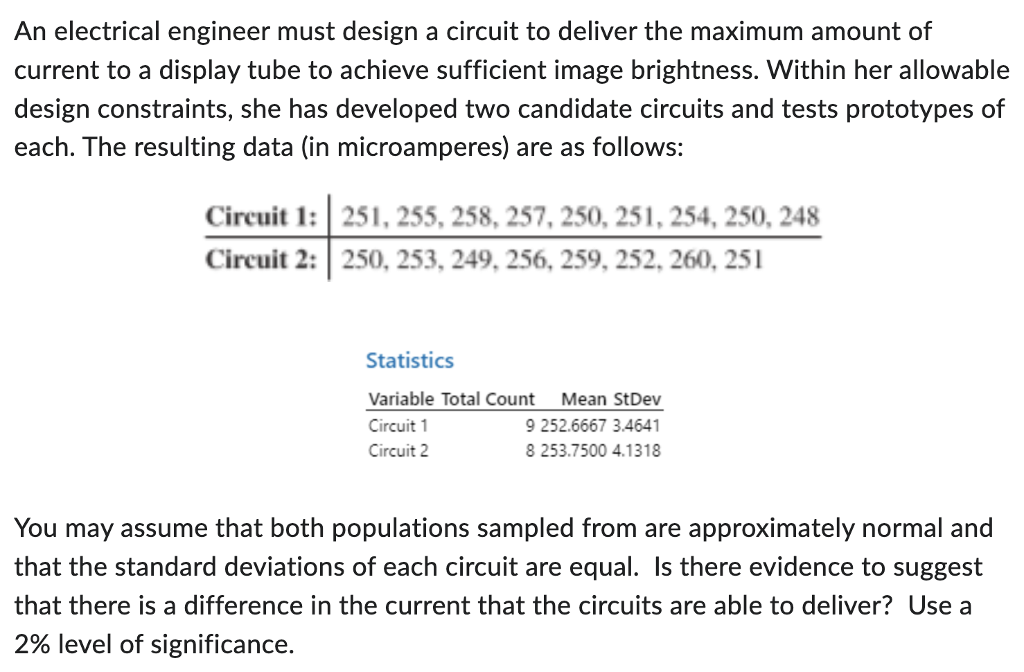 An electrical engineer must design a circuit to | Chegg.com