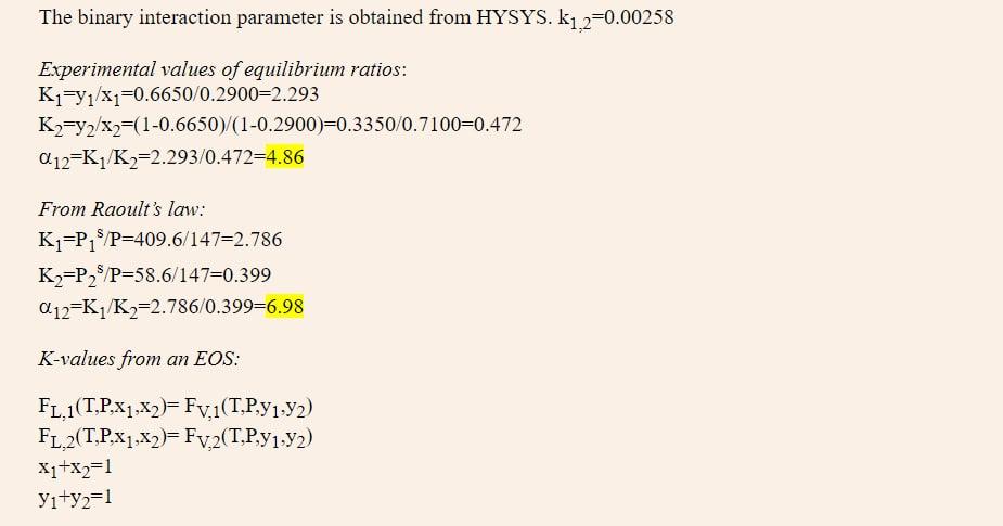 Solved The binary interaction parameter is obtained from | Chegg.com