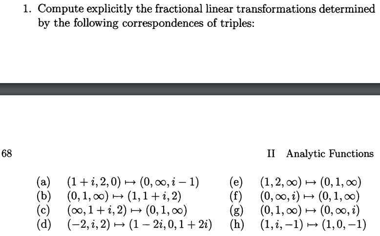 Solved 1. Compute explicitly the fractional linear | Chegg.com