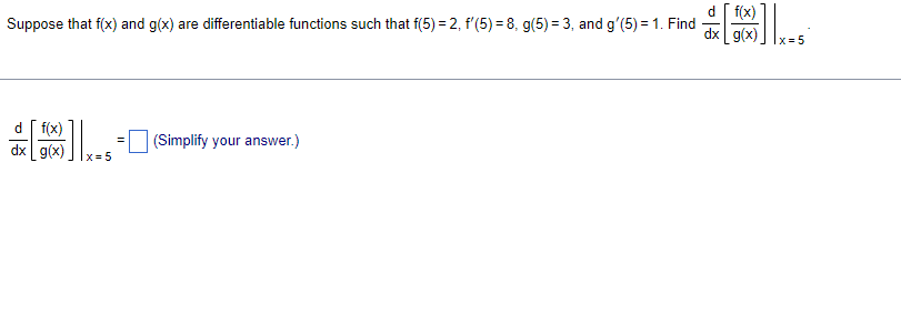 Solved Suppose that f(x) and g(x) are differentiable | Chegg.com