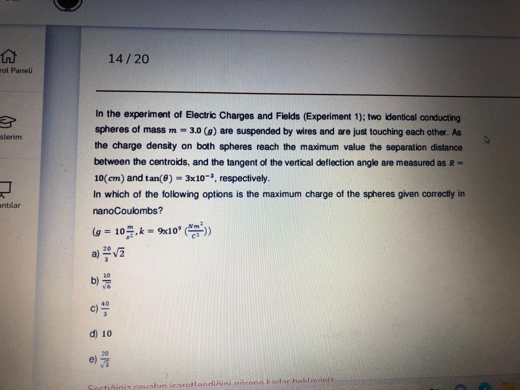 Solved In the experiment of Electric Charges and Fields | Chegg.com