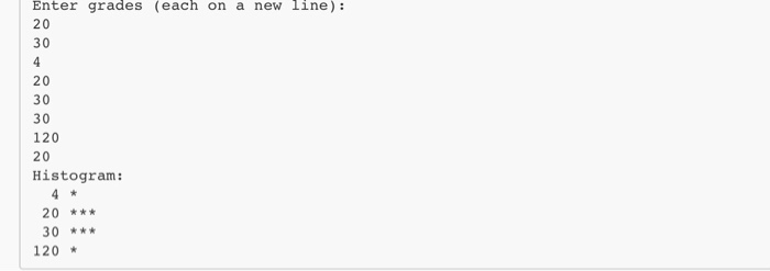 Solved HISTOGRAM.CPP Write a program that outputs a | Chegg.com