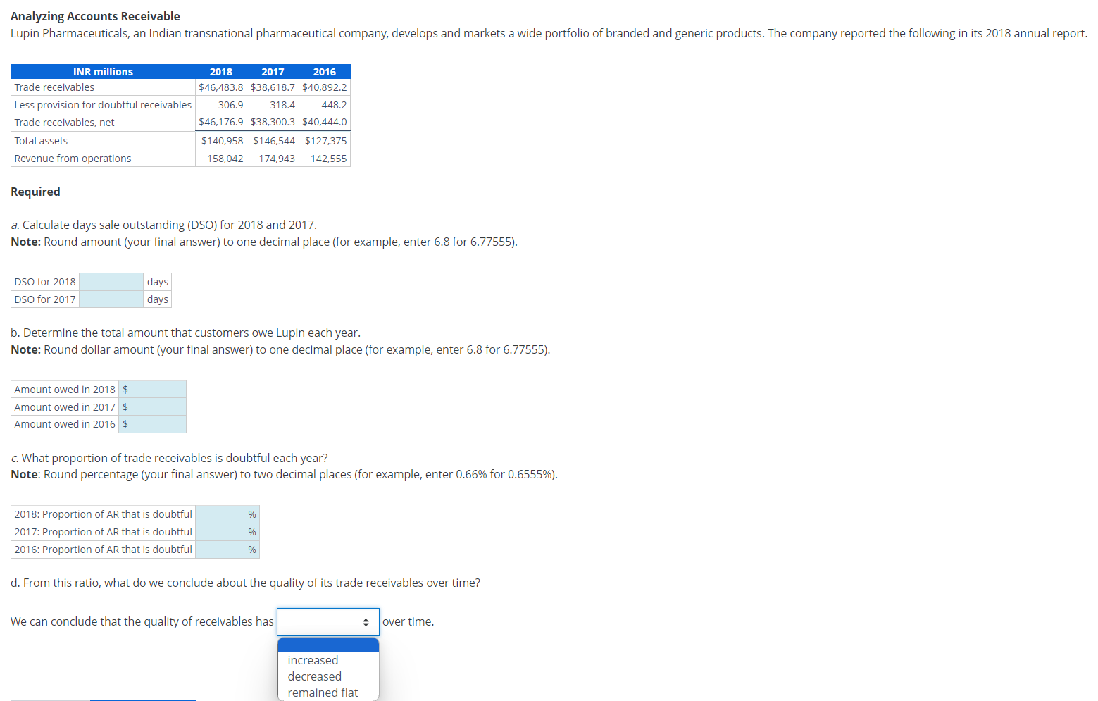 Solved Analyzing Accounts Receivable Required a. Calculate | Chegg.com