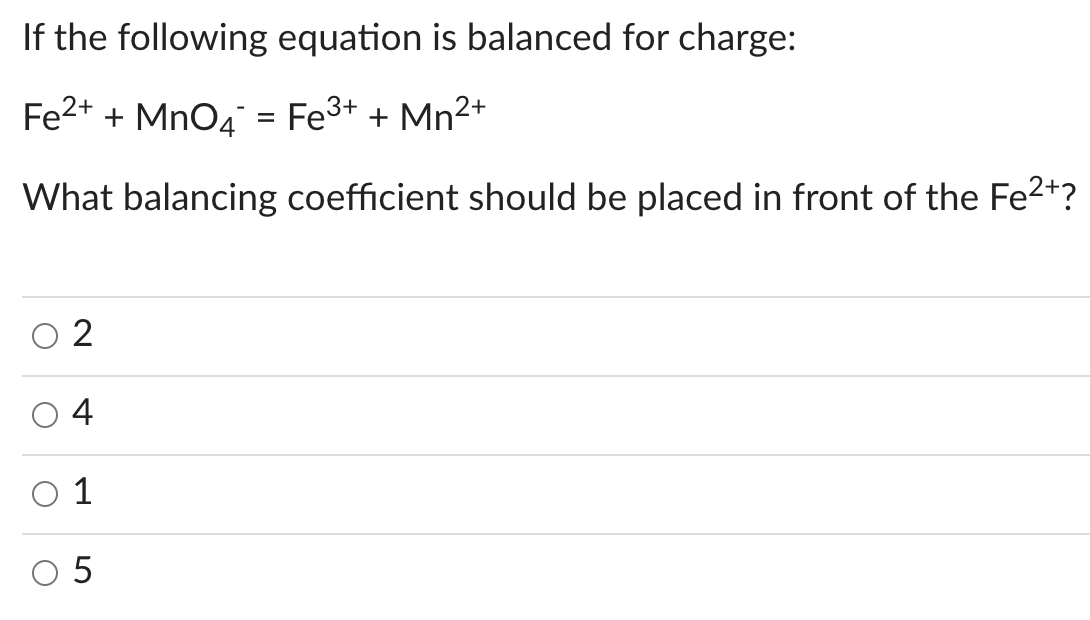Solved If the following equation is balanced for charge: | Chegg.com