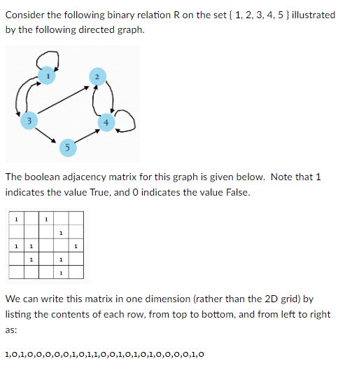 Solved A) What is the adjacency matrix of the Reflexive | Chegg.com