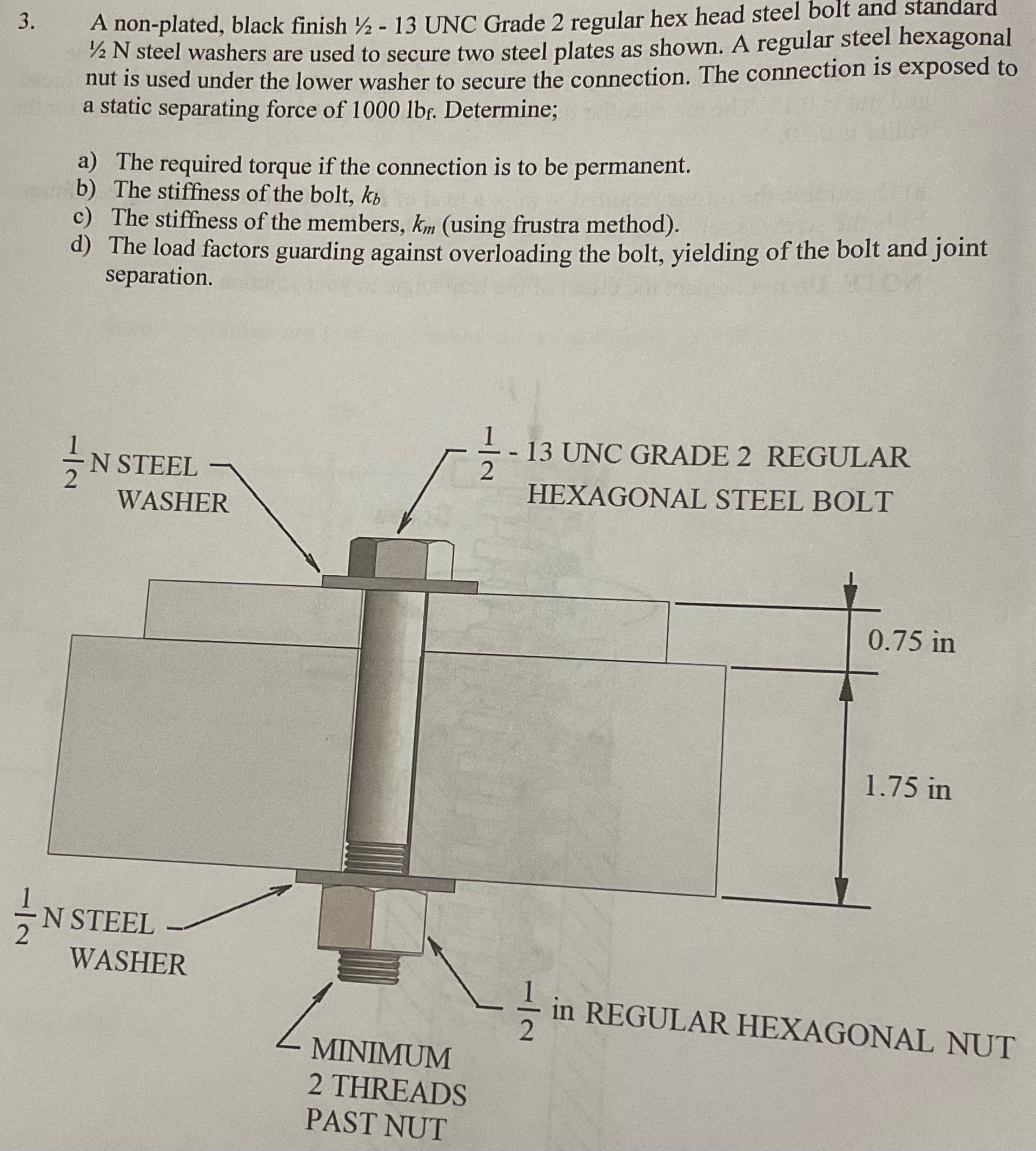 Solved Please do the calculations using the shingley book. | Chegg.com