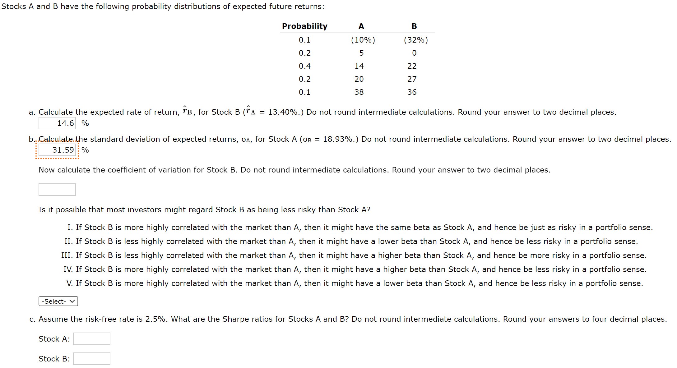 Solved % % Now calculate the coefficient of variation for | Chegg.com