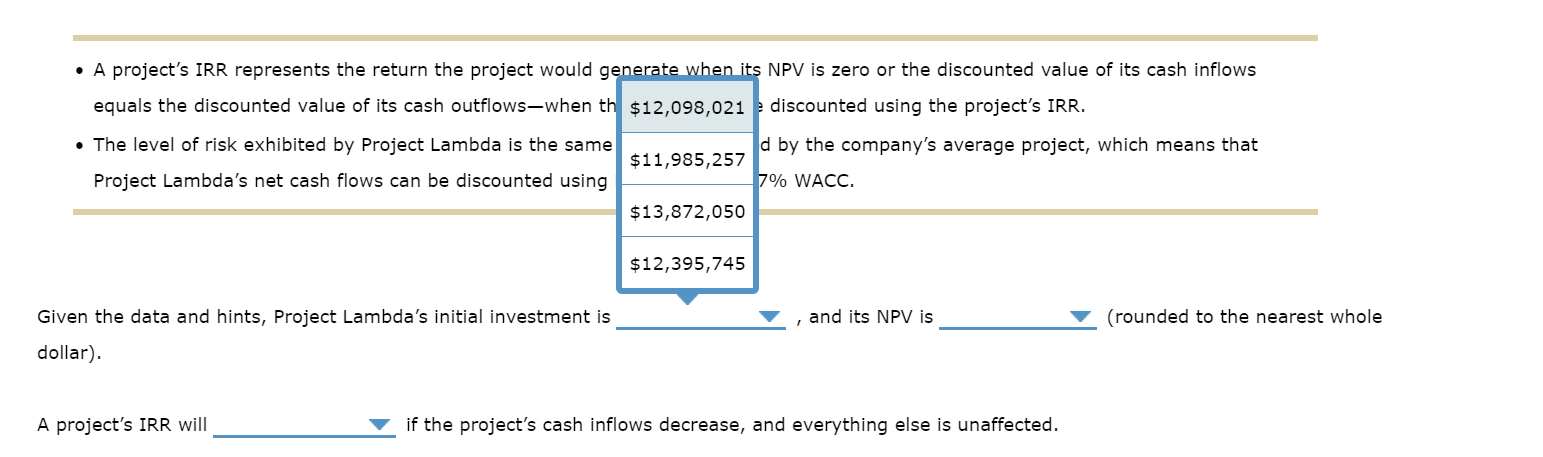 Solved 3. Understanding the IRR and NPV The net present | Chegg.com