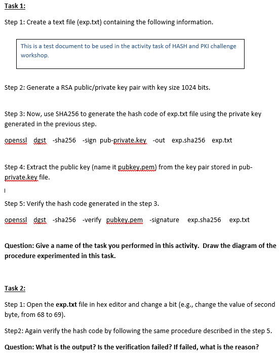 Solved Task 1: Step 1: Create a text file (exp.txt) | Chegg.com