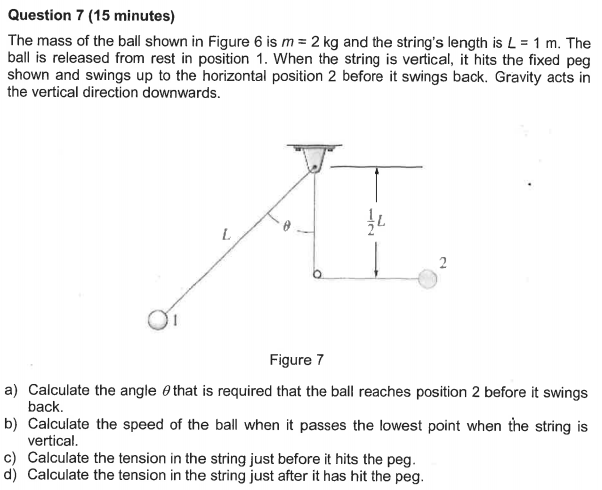 Solved Question 7 (15 minutes) The mass of the ball shown in | Chegg.com