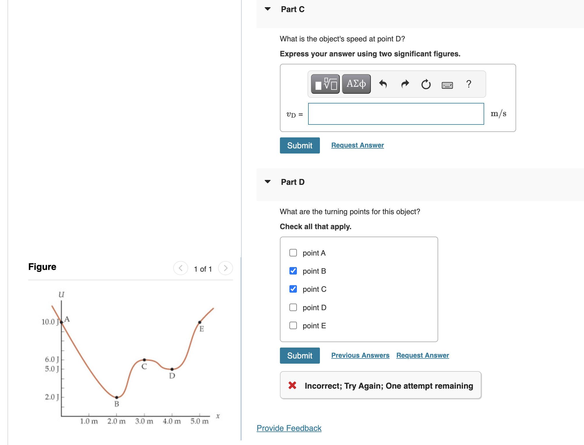 Solved An object moves along the x axis, subject to the | Chegg.com