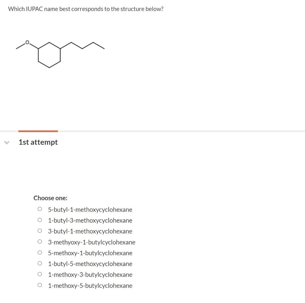 Solved Which IUPAC name best corresponds to the structure | Chegg.com