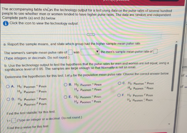 Solved The accompanying table shcys the technology output | Chegg.com