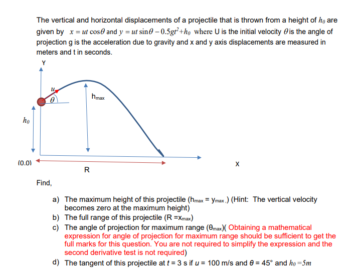 Solved The vertical and horizontal displacements of a | Chegg.com