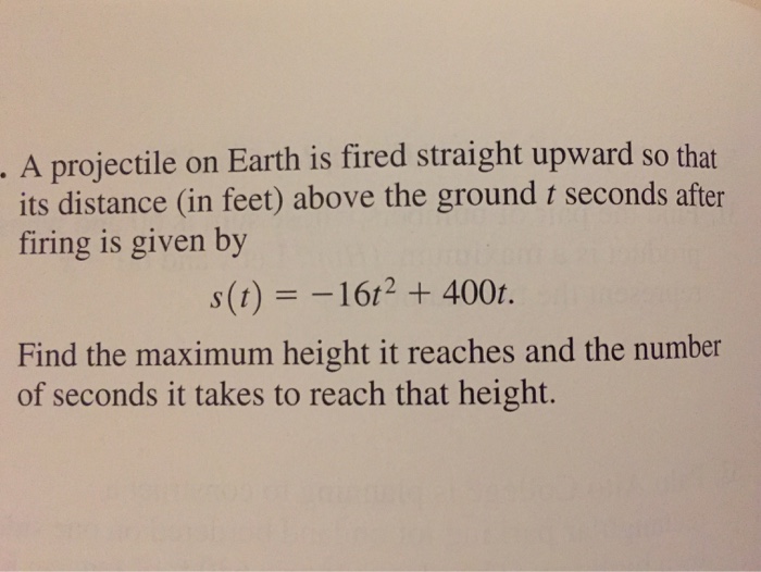Solved A projectile on Earth is fired straight upward so | Chegg.com