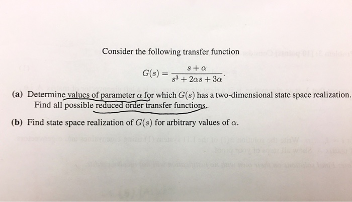Solved Consider the following transfer function G(s) = | Chegg.com