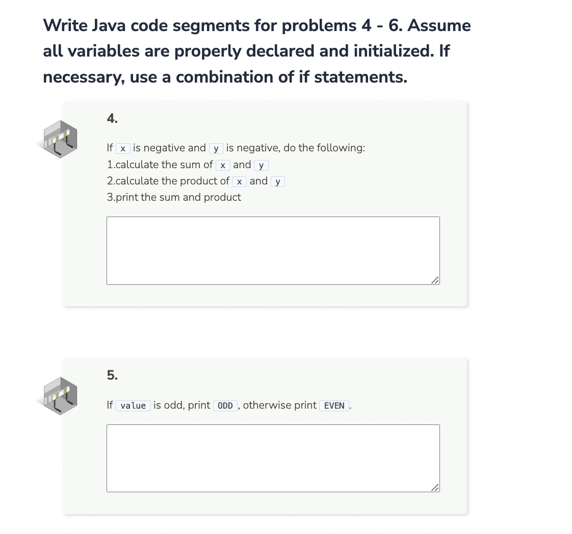 Solved Write Java code segments for problems 4 - 6. Assume | Chegg.com