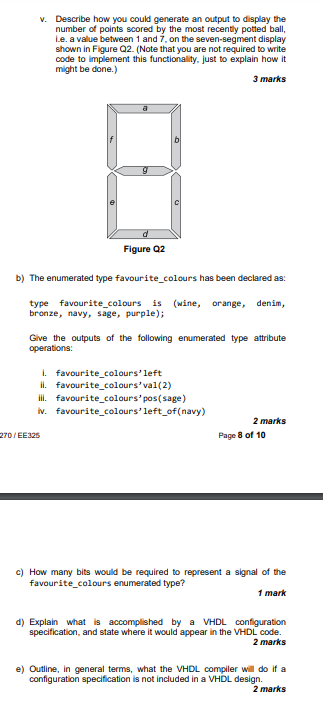Solved v. Describe how you could generate an output to | Chegg.com