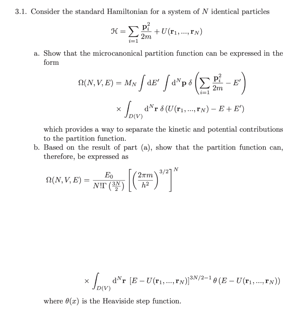 1. Consider the standard Hamiltonian for a system of | Chegg.com