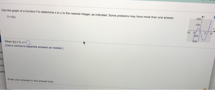 Solved Use the graph of a function f to determine x or y to | Chegg.com