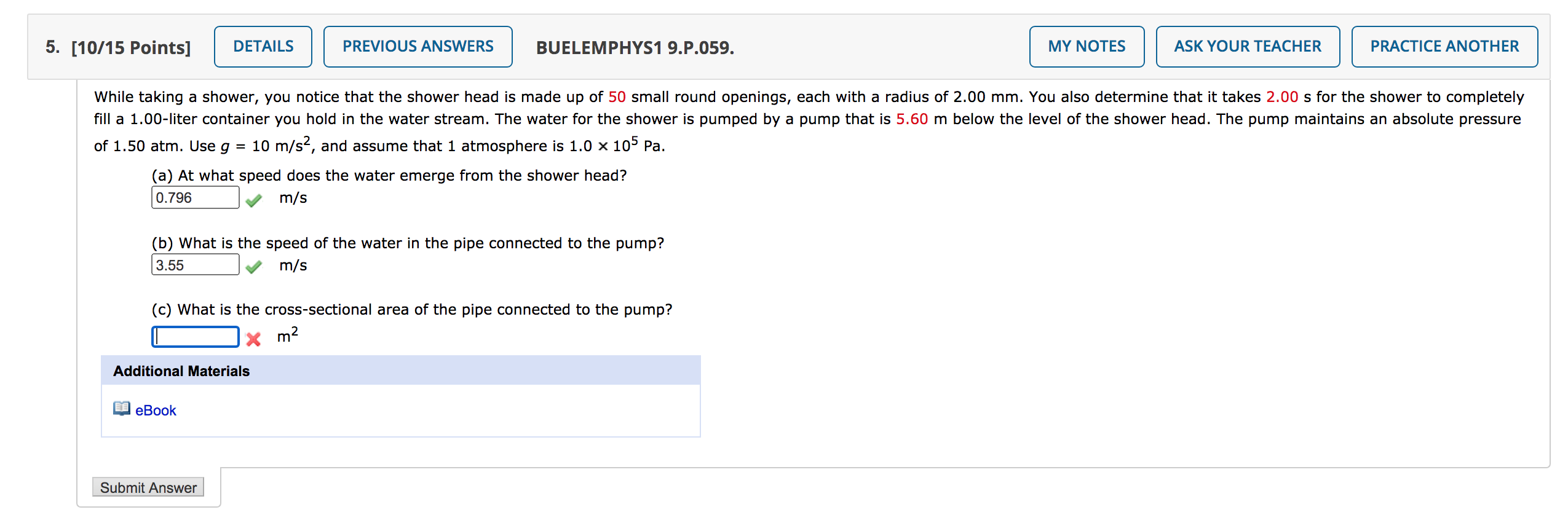 Solved While taking a shower, you notice that the shower | Chegg.com