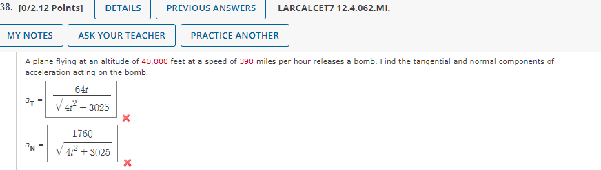 Solved A plane flying at an altitude of 40,000 feet at a | Chegg.com