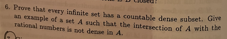 6. Prove that every infinite set has a countable | Chegg.com