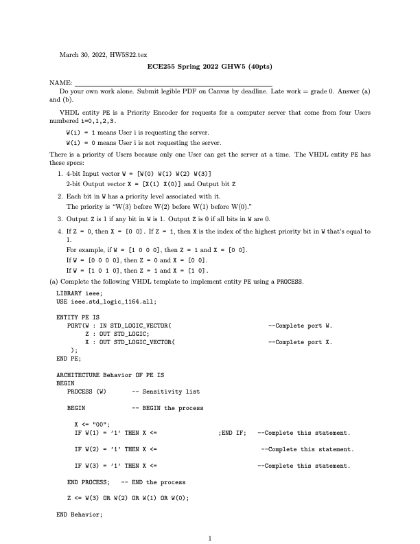Solved March 30, 2022, HW5822.tex ECE255 Spring 2022 GHW5 | Chegg.com