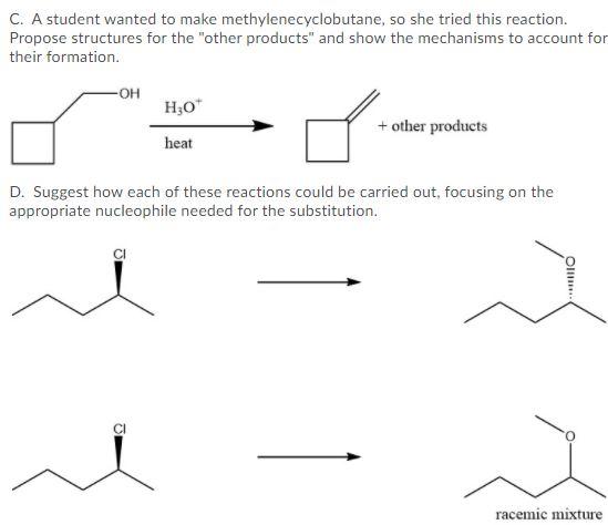 Solved Question 2 (1 point) A. Menthyl chloride reacts with | Chegg.com