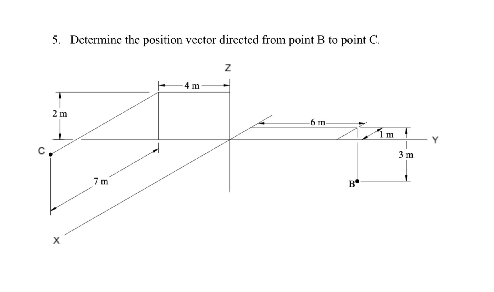 Solved 5. Determine the position vector directed from point | Chegg.com