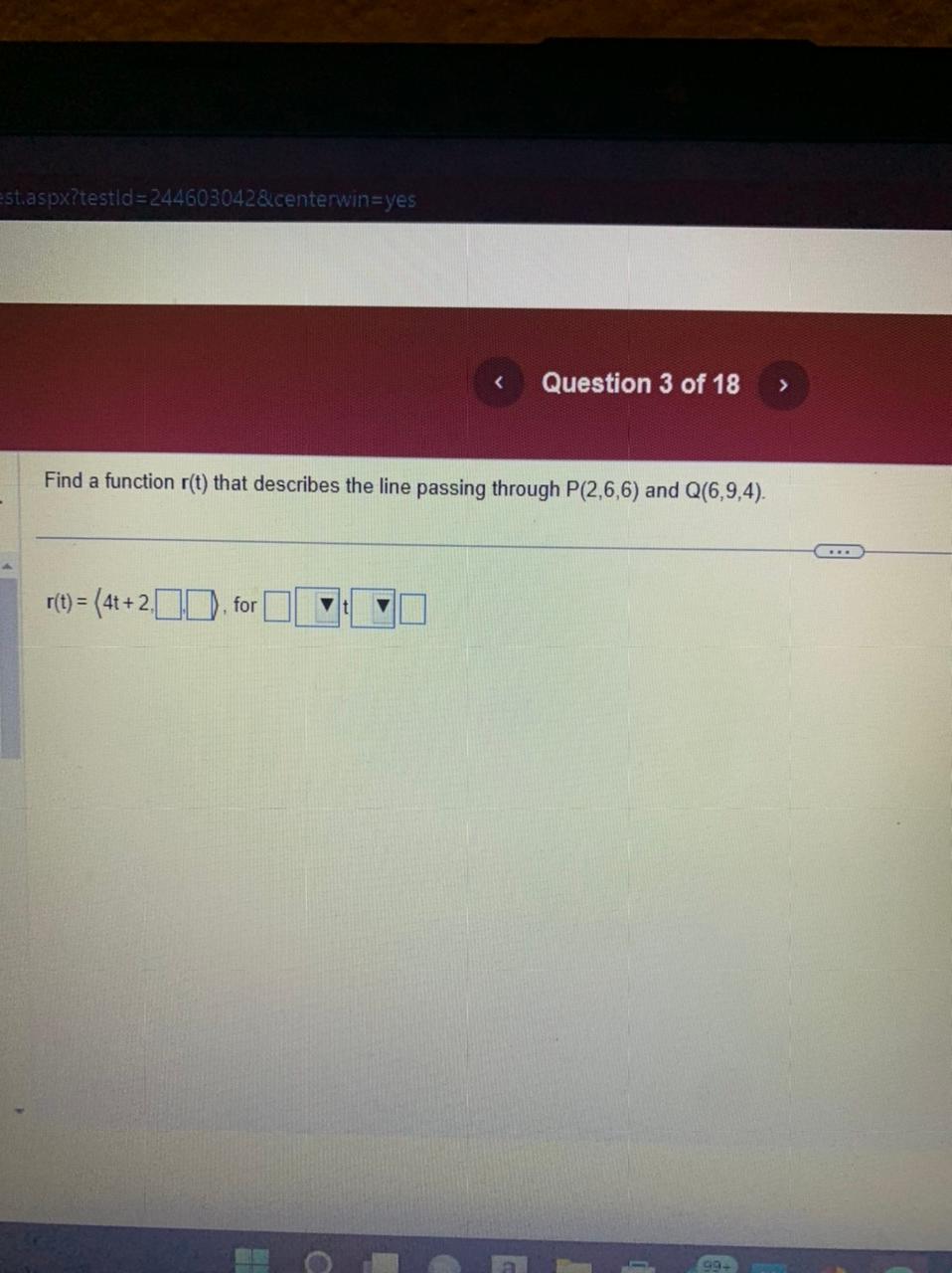 Solved Find a function r(t) that describes the line passing | Chegg.com