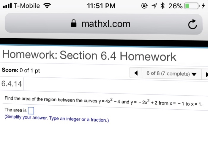 Solved 11:51 PM ill T-Mobile a mathxl.com Homework: Section | Chegg.com