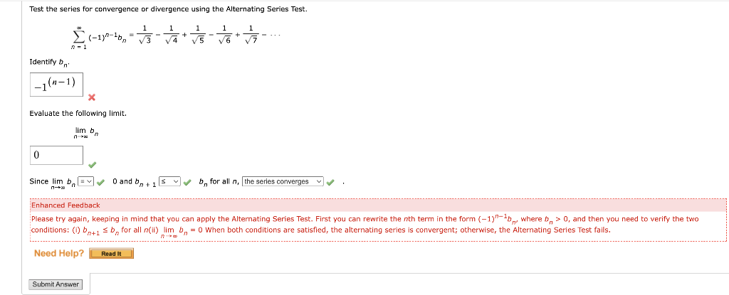 Solved Test the series for convergence or divergence using | Chegg.com