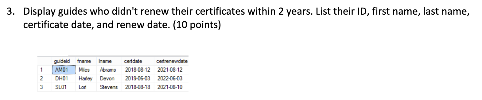 Solved Language: SQL Please write the script for this | Chegg.com