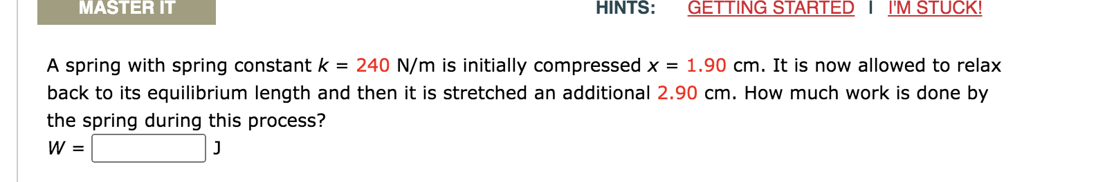 Solved MASTER IT HINTS: GETTING STARTED | IM STUCK! A spring | Chegg.com