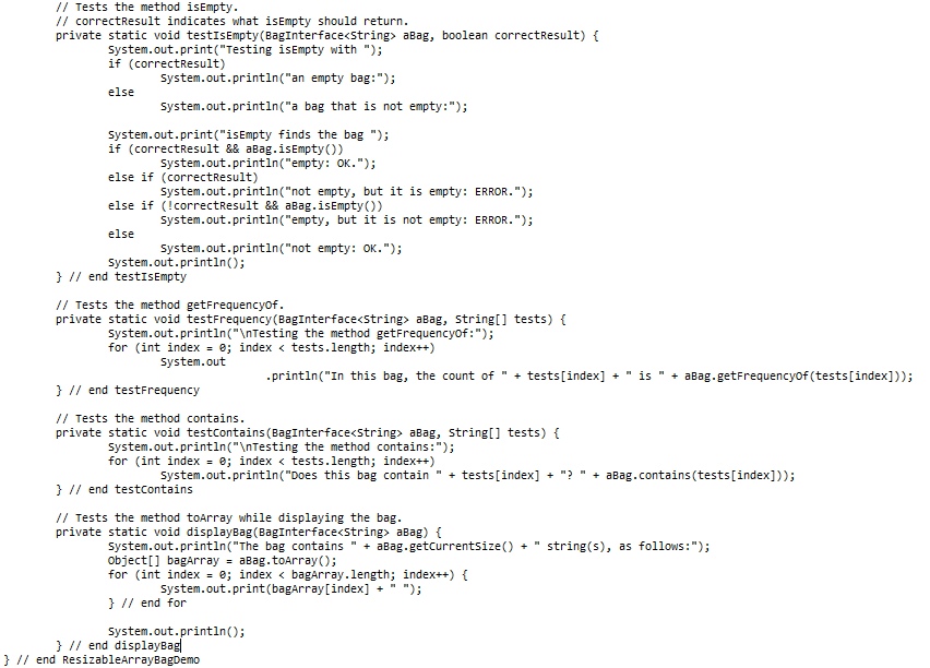 Solved Baginterface.java - Notepad File Edit Format View | Chegg.com