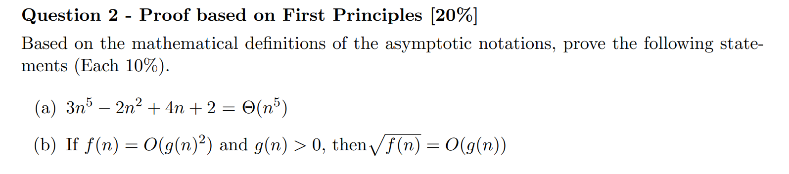 Solved Question 2 Proof Based On First Principles 20 