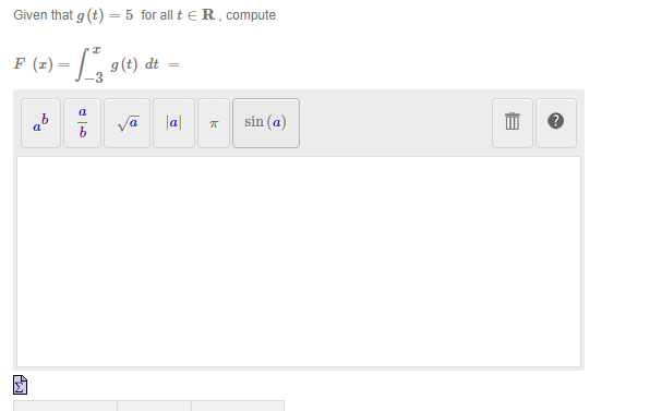 Solved Given that g(t)=5 for all t∈R, compute | Chegg.com