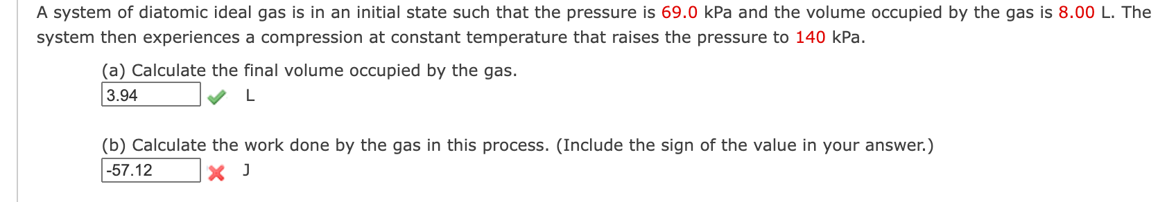 Solved A system of diatomic ideal gas is in an initial state | Chegg.com