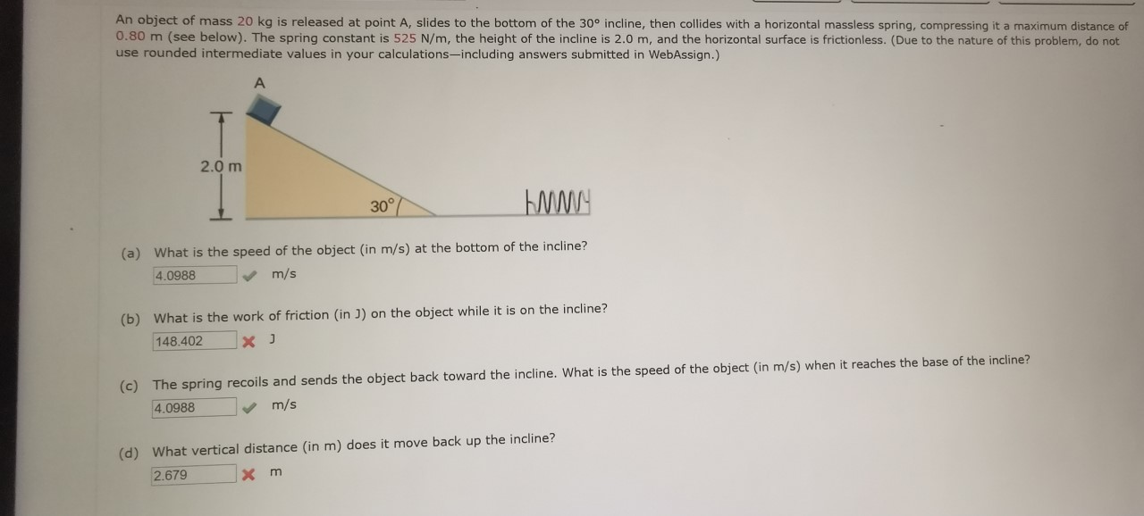 Solved An object of mass 20 kg is released at point A, | Chegg.com