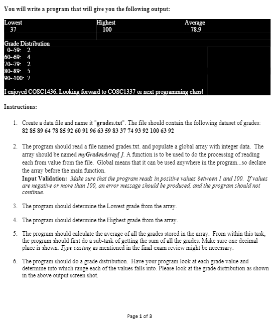 Solved You will write a program that will give you the | Chegg.com