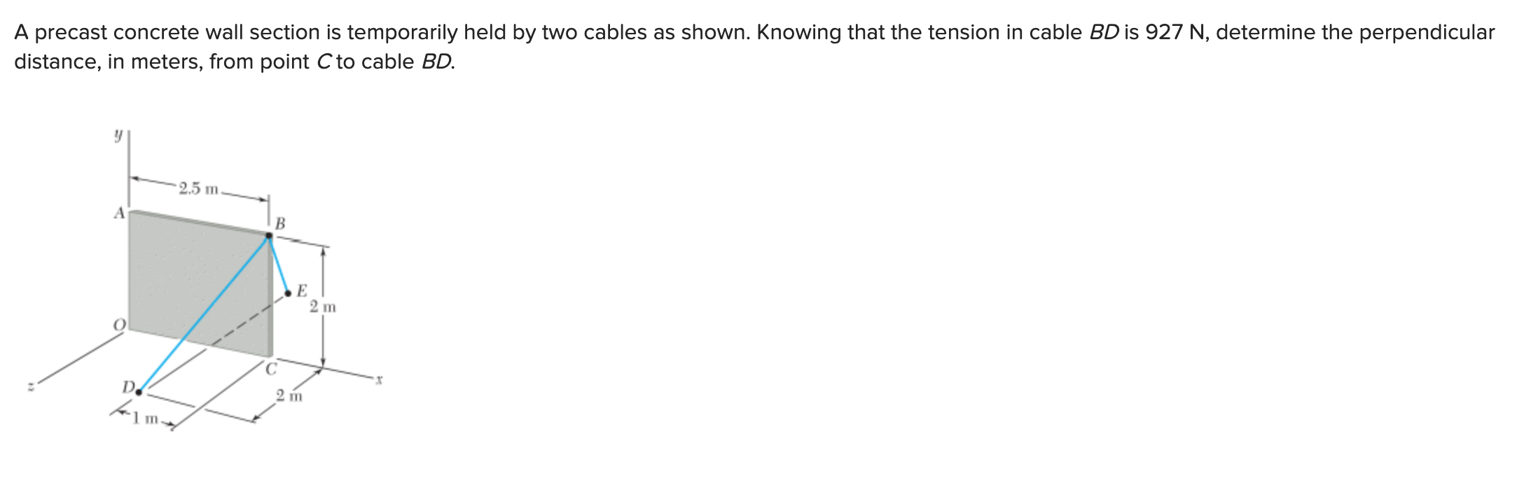 Solved A precast concrete wall section is temporarily held | Chegg.com