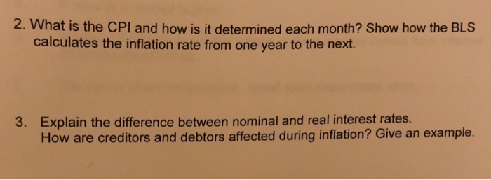 Solved 2. What is the CPI and how is it determined each | Chegg.com